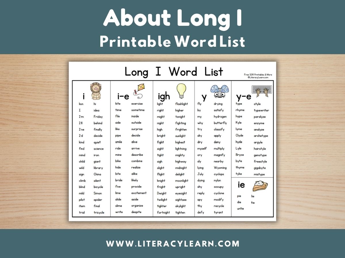 About Long I: Printable Word List - Literacy Learn Unlimited