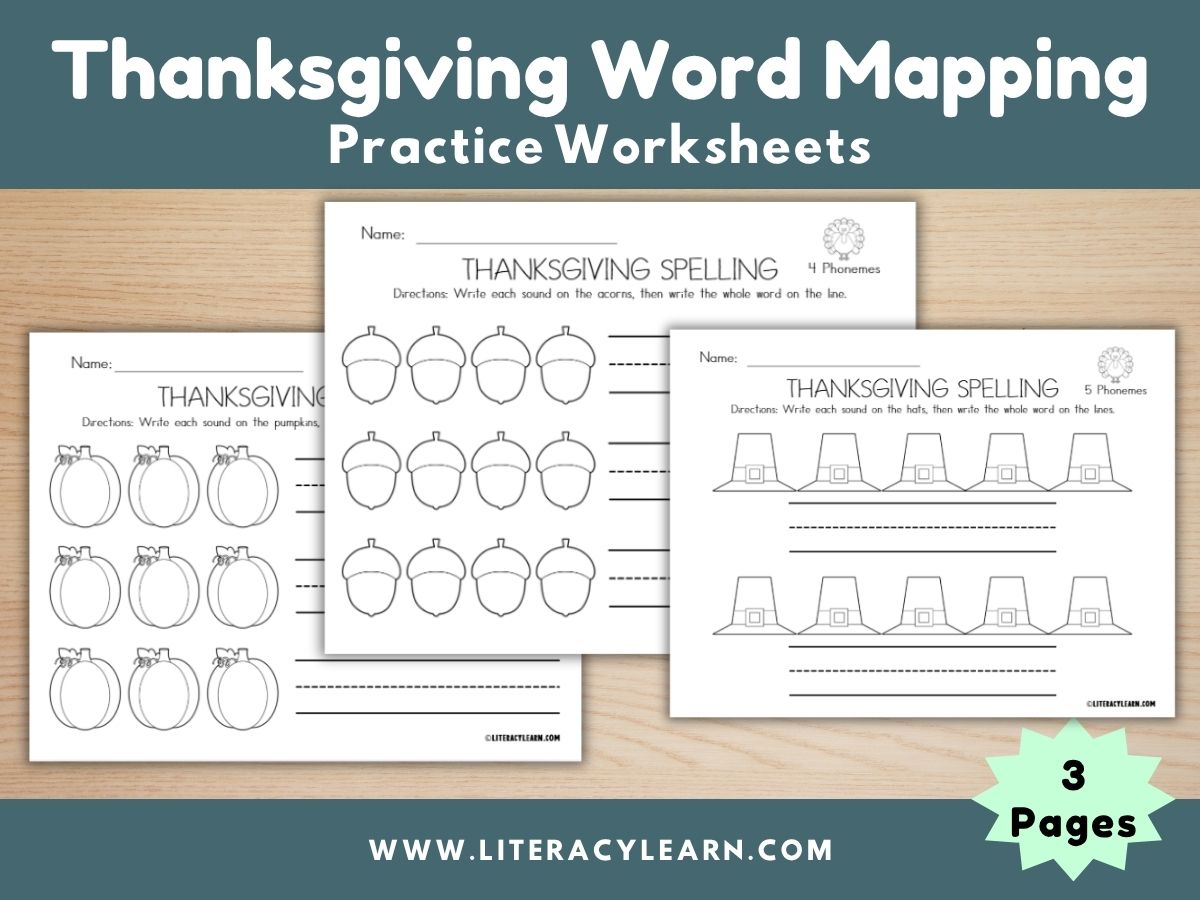 Thanksgiving Word Mapping Worksheets - Literacy Learn Unlimited