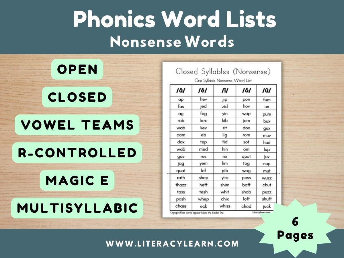 Phonics Word Lists: Nonsense Words - Literacy Learn Unlimited