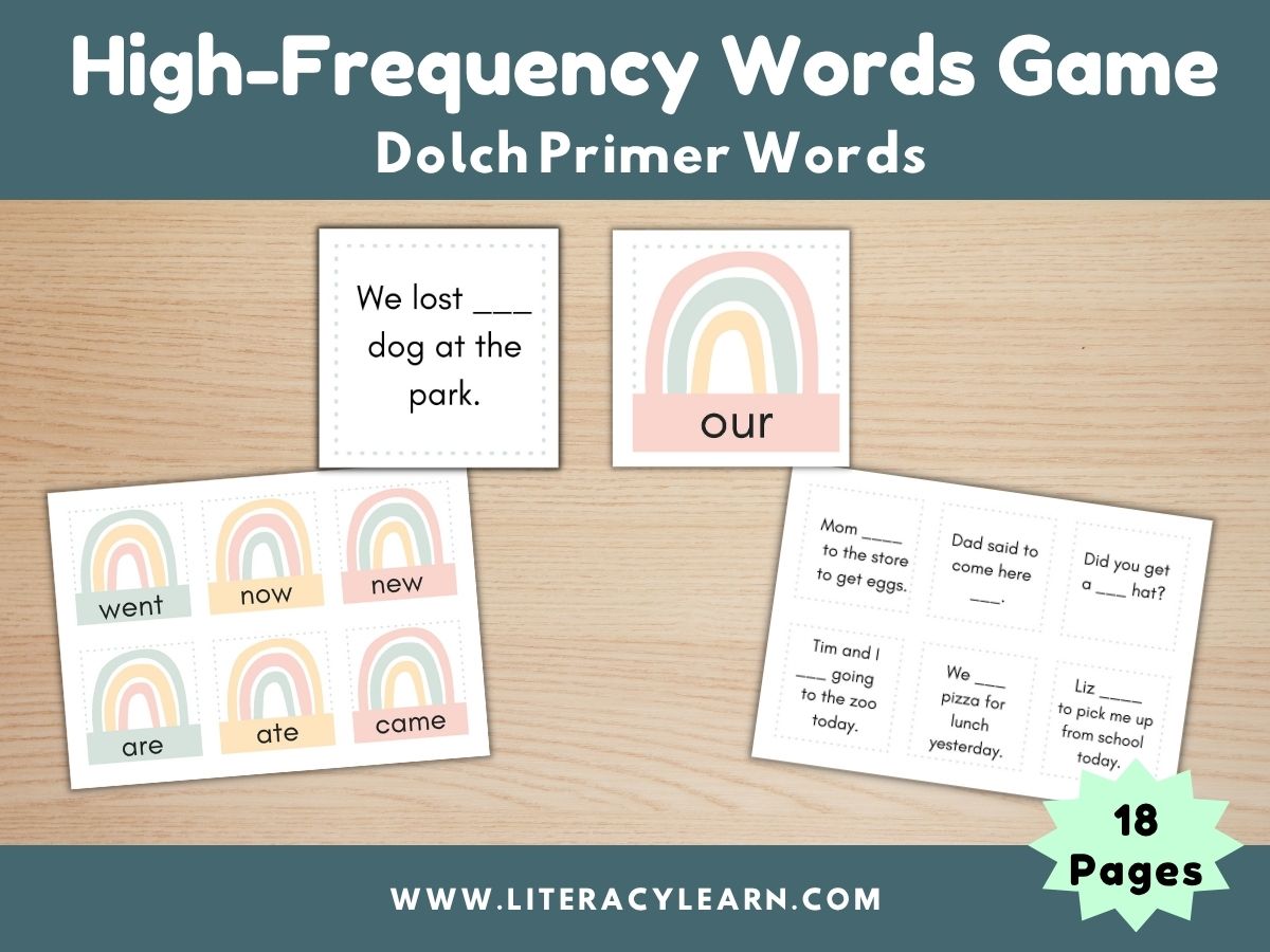 High-Frequency Words Game with Dolch Primer Words - Literacy Learn ...