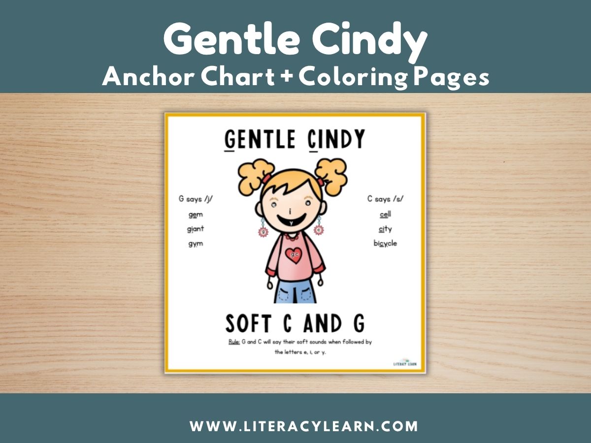 Gentle Cindy Anchor Chart & Coloring Page - Literacy Learn Unlimited