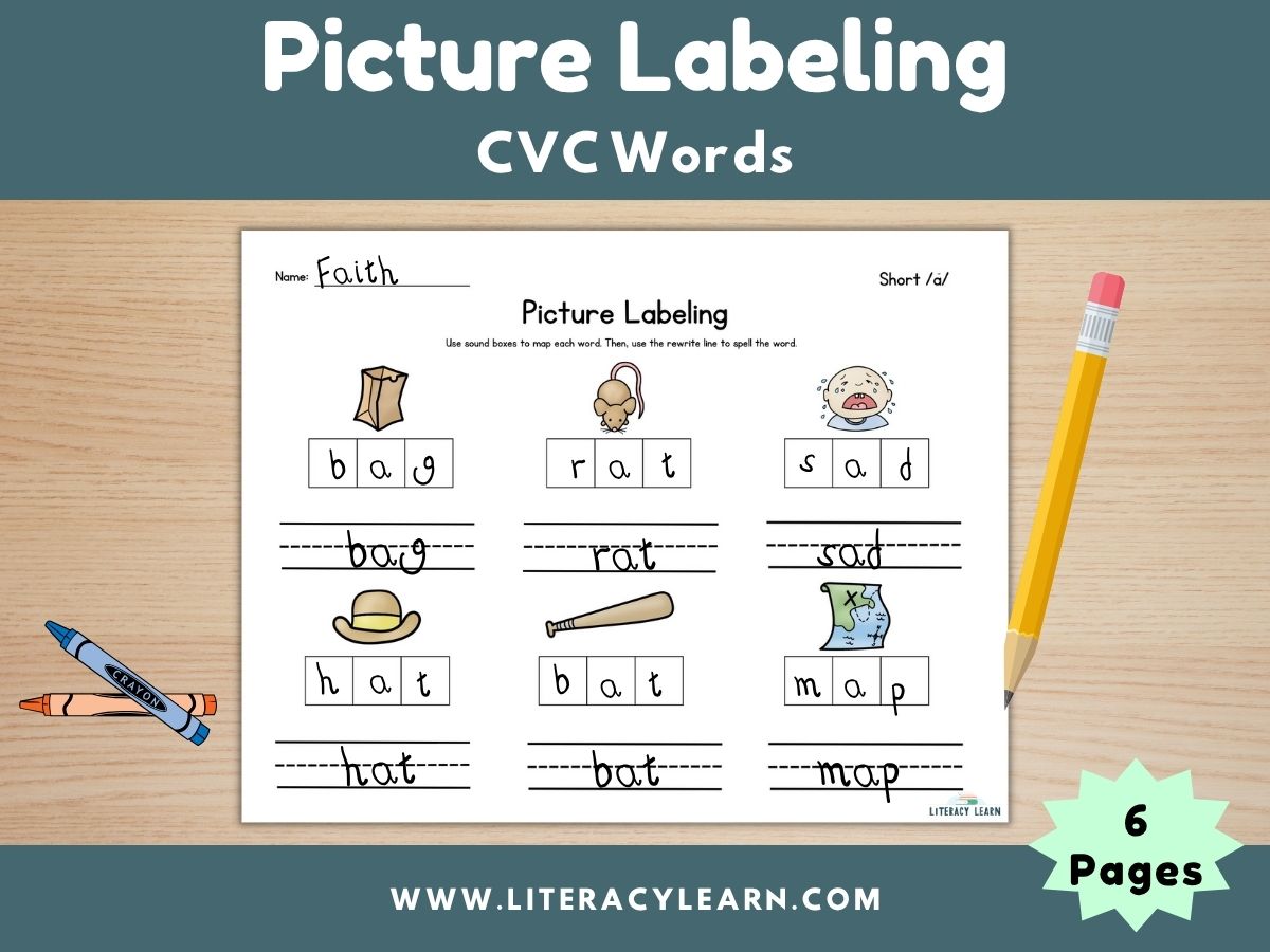 Picture Labeling: CVC Words - Literacy Learn Unlimited