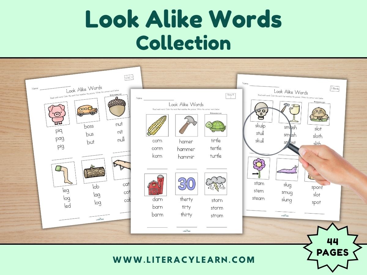 Look Alike Words Collection - Literacy Learn Unlimited