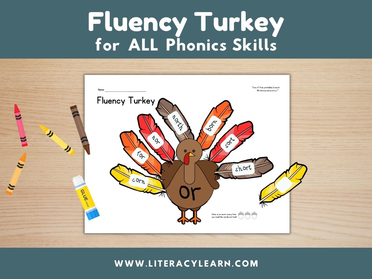 Thanksgiving Fluency Turkey for ALL Phonics Skills - Literacy Learn ...