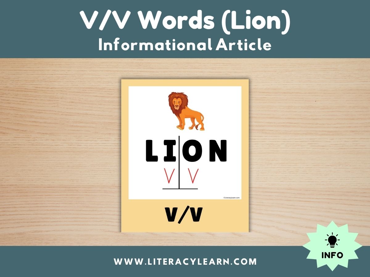 About V/V Words (Lion Words) - Literacy Learn Unlimited