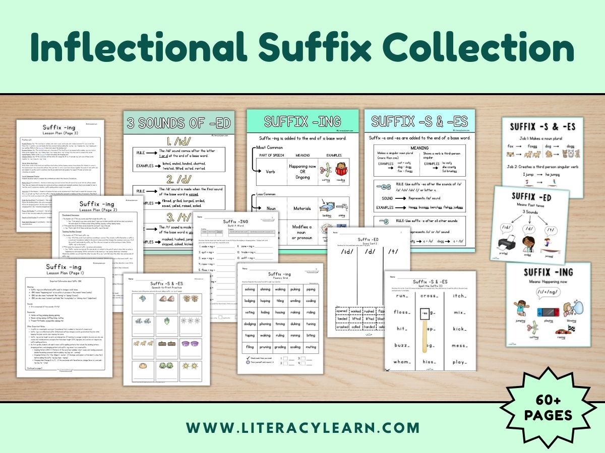 Inflectional Suffix Collection (-s/-es, -ed, -ing) - Literacy Learn ...