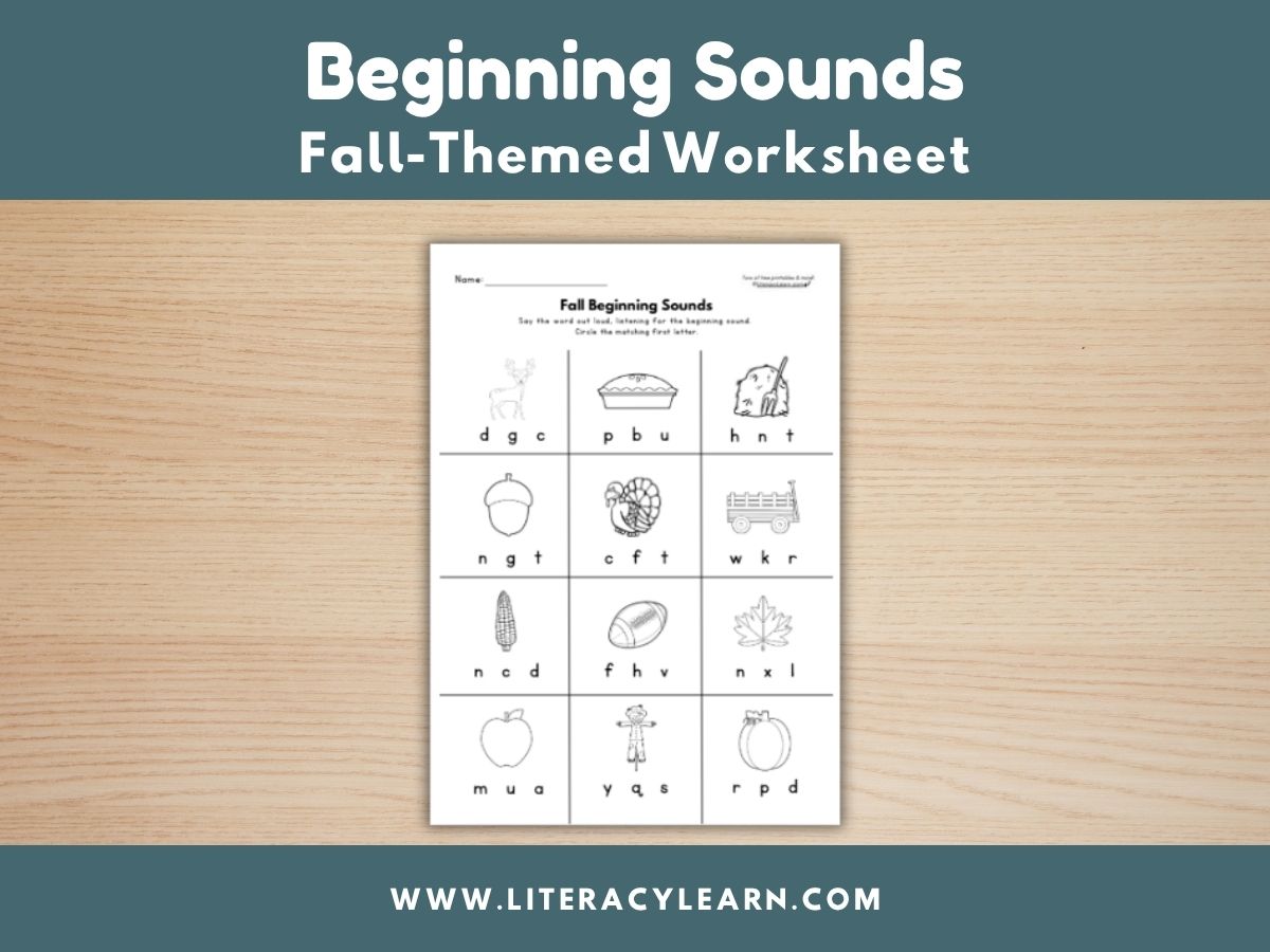 Fall Beginning Sounds Worksheet - Literacy Learn Unlimited
