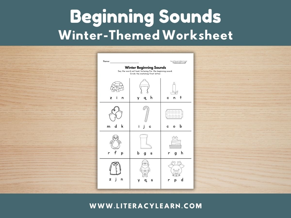Winter Beginning Sounds Worksheet - Literacy Learn Unlimited
