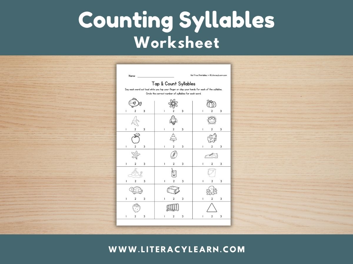 Counting Syllables Worksheet - Literacy Learn Unlimited