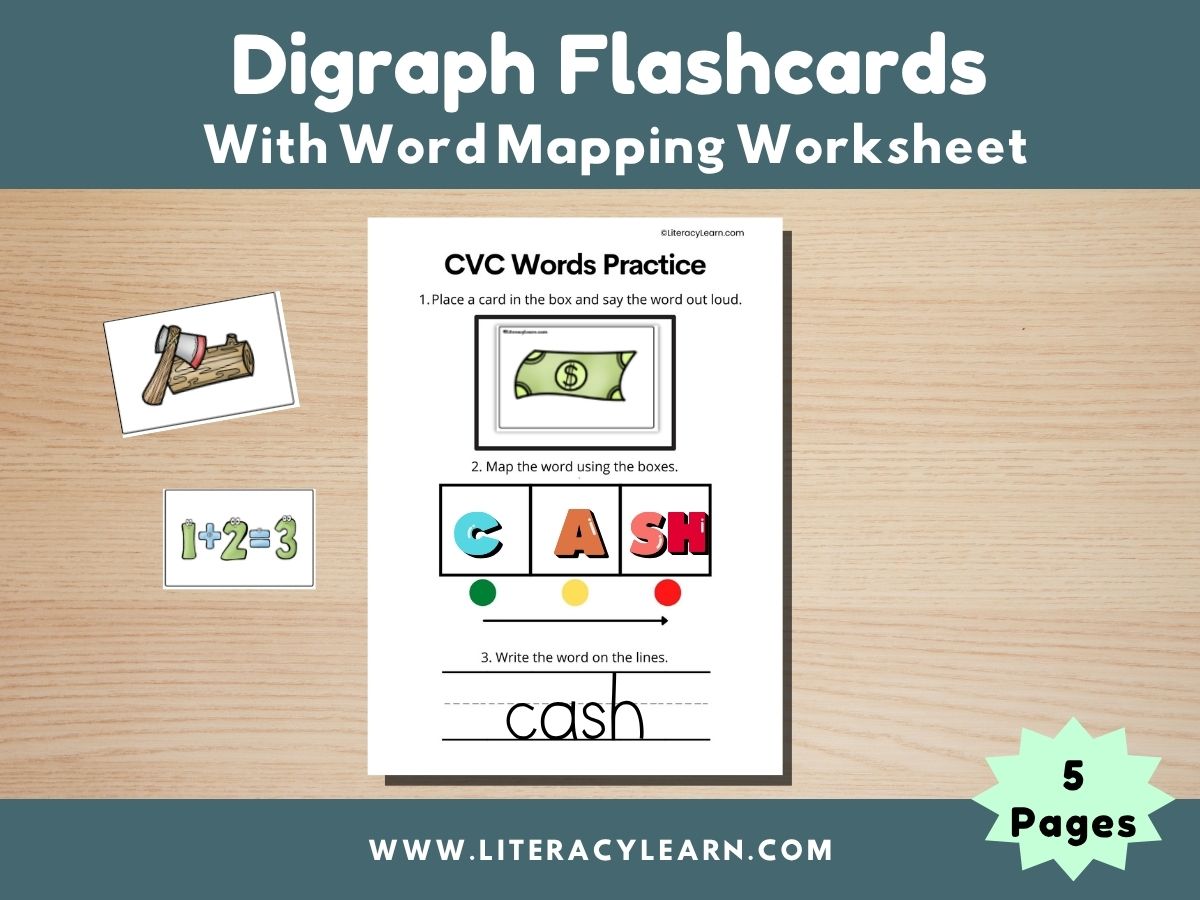 Digraph Word Flashcards & Word Mapping Worksheet - Literacy Learn Unlimited