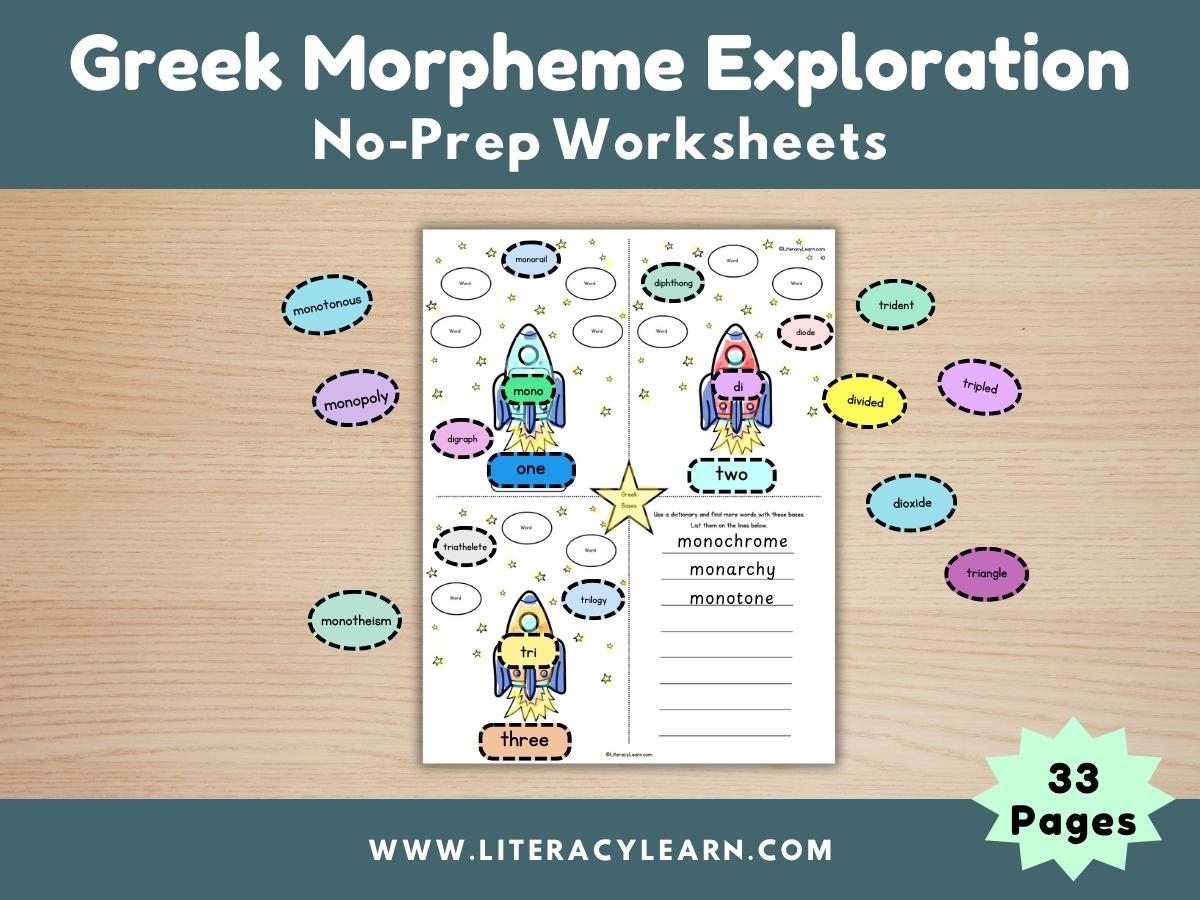 Greek Morpheme Exploration Worksheets - Literacy Learn Unlimited