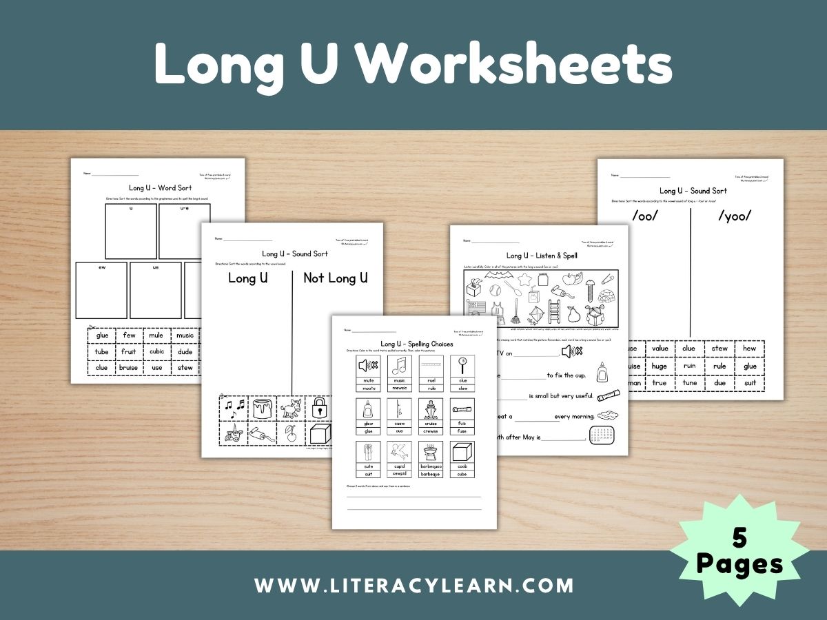 Long U Worksheets - Literacy Learn Unlimited