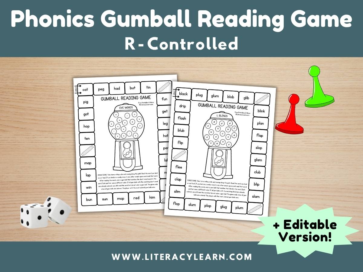 Phonics Gumball Reading Game: R-Controlled - Literacy Learn Unlimited