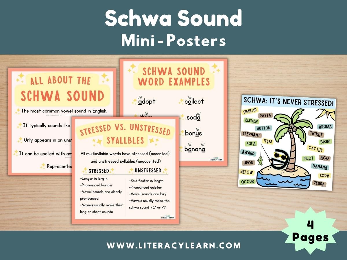 Schwa Mini-Posters - Literacy Learn Unlimited