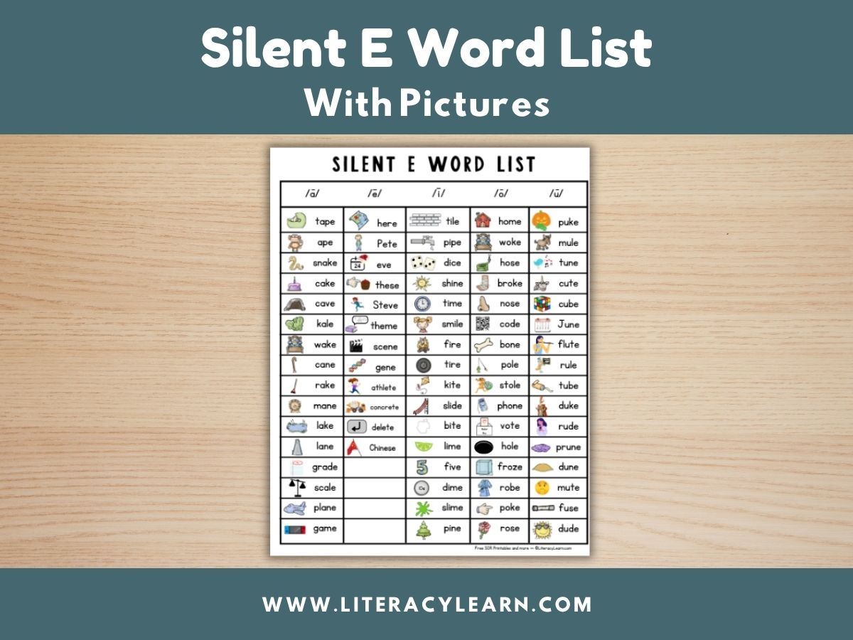 VCe Word List with Pictures (Silent E) - Literacy Learn Unlimited