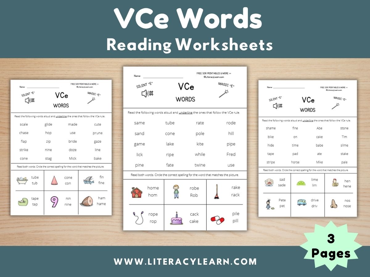 VCe Words Reading Worksheets (Silent E) - Literacy Learn Unlimited