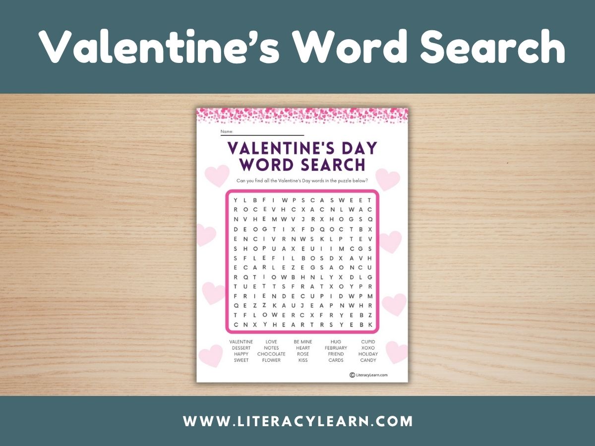 Valentine's Day Word Search - Literacy Learn Unlimited