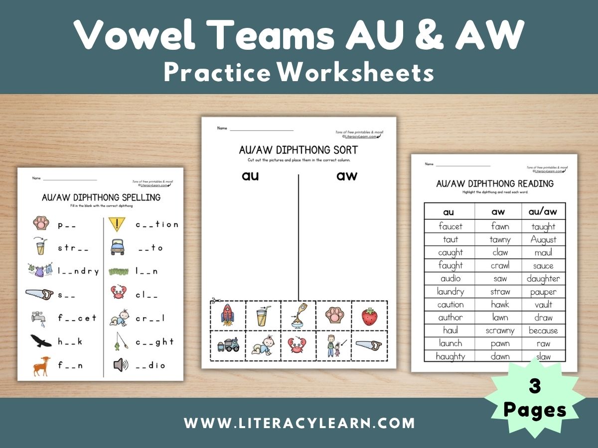 AU & AW Worksheets - Literacy Learn Unlimited