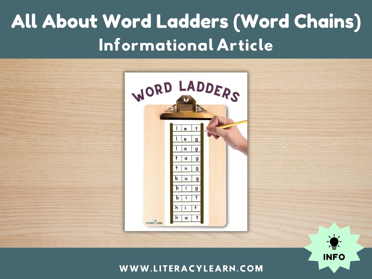 All About Word Ladders (Word Chains) - Literacy Learn Unlimited
