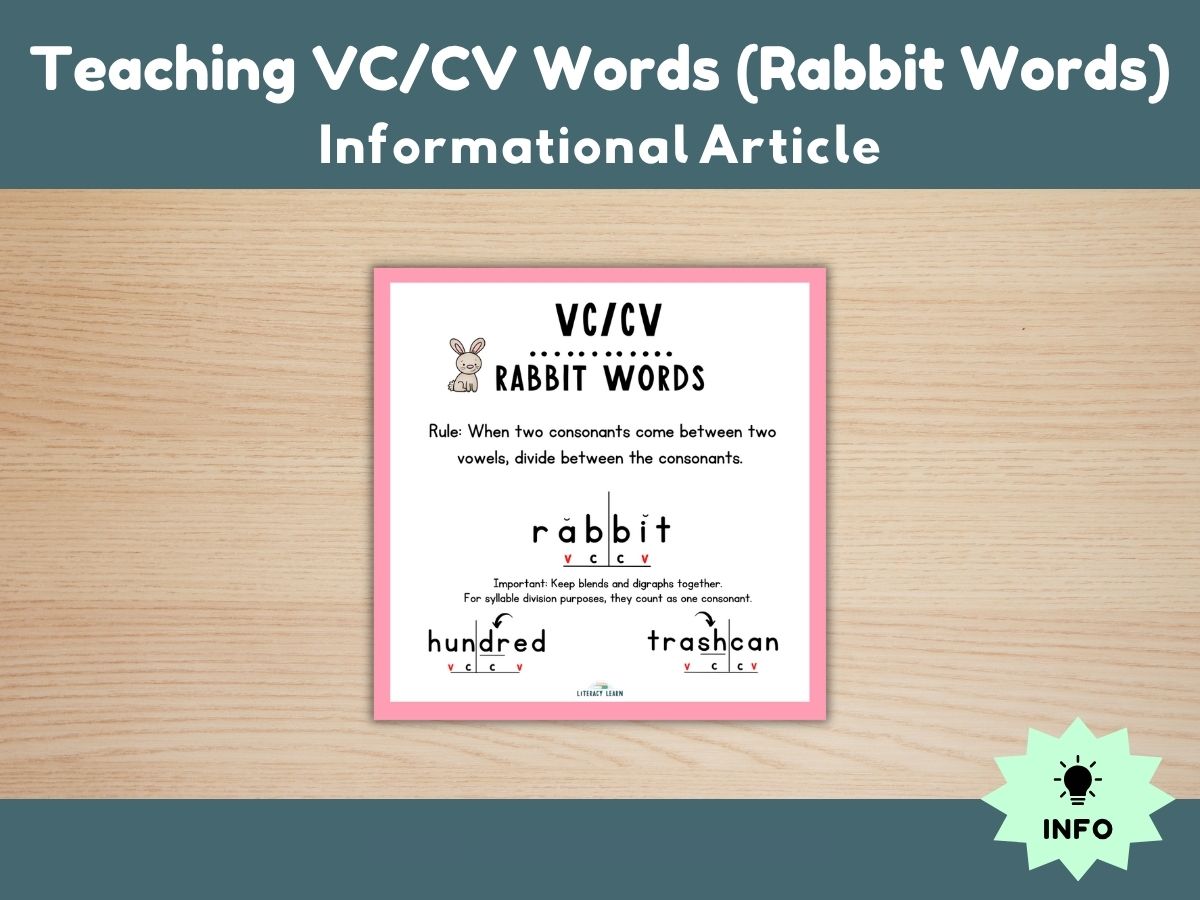 About VC/CV Words (Rabbit Words) - Literacy Learn Unlimited