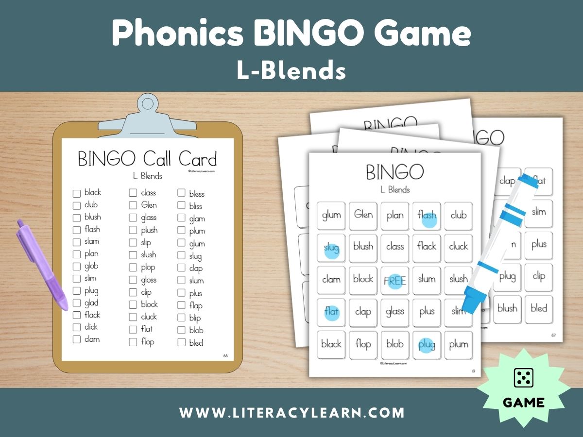 Phonics Bingo: L-Blends - Literacy Learn Unlimited