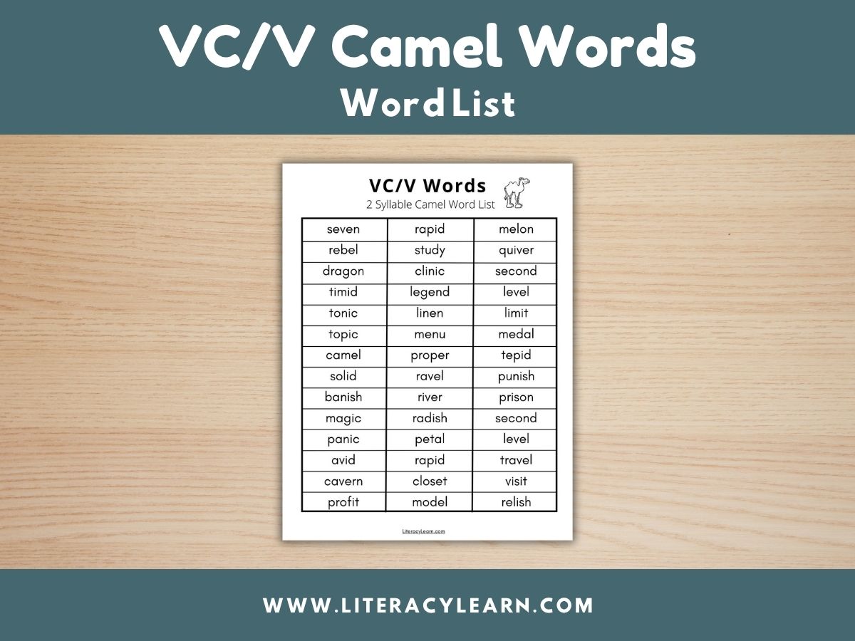 VC/V Word List (Camel Words) - Literacy Learn Unlimited