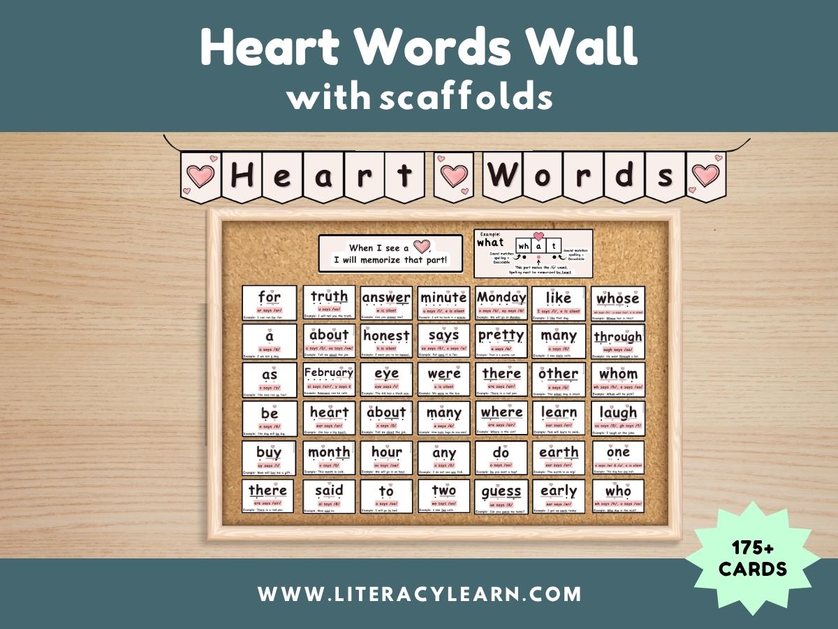 Heart Words Wall Display - Literacy Learn Unlimited