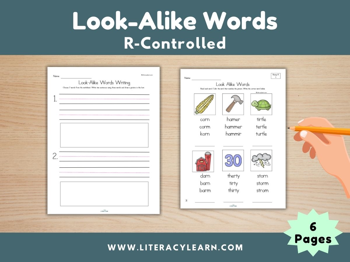 Look Alike Words: R-Controlled - Literacy Learn Unlimited