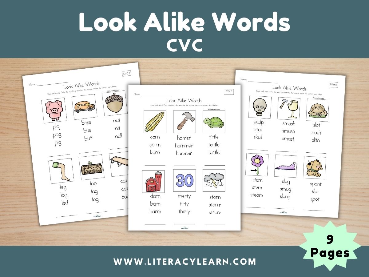 Look Alike Words: CVC - Literacy Learn Unlimited