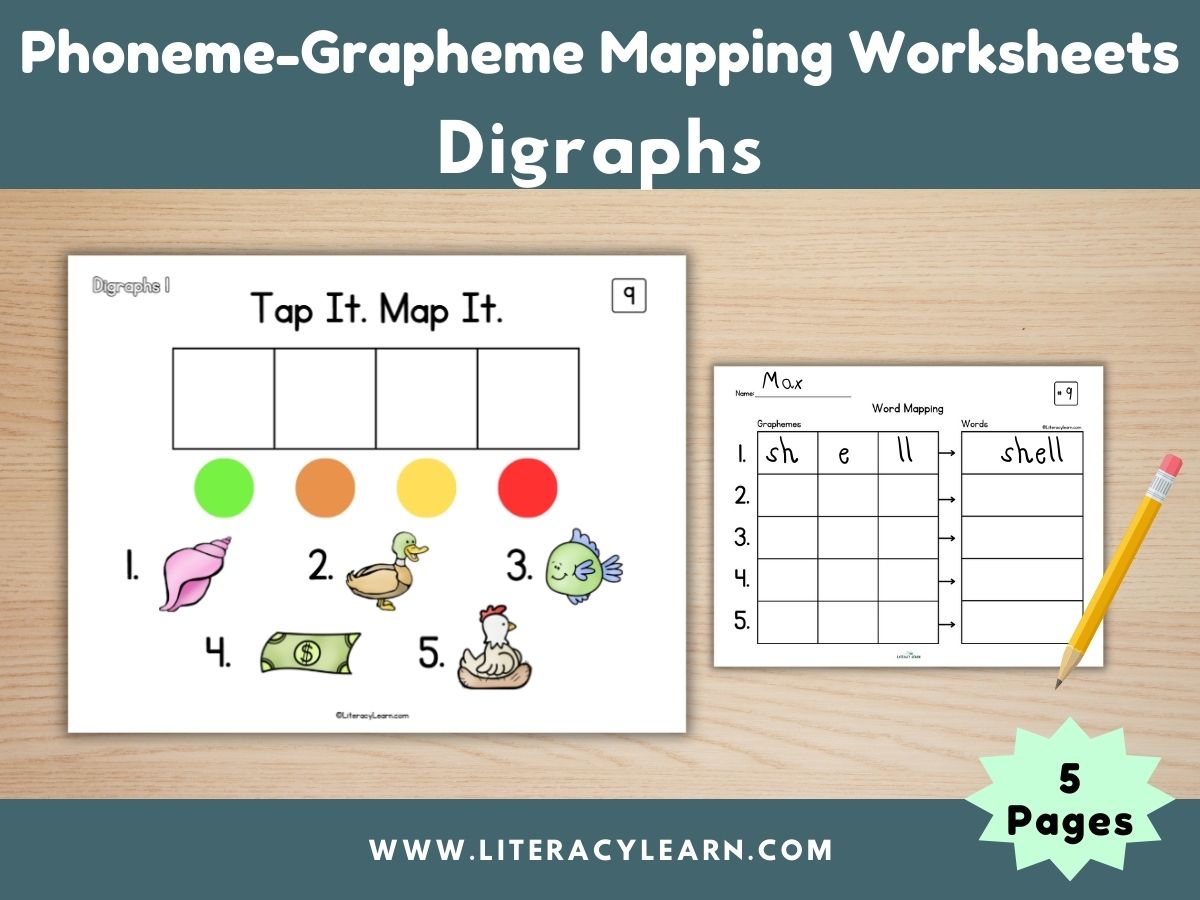 Phoneme-Grapheme Mapping Worksheets: Digraphs - Literacy Learn Unlimited