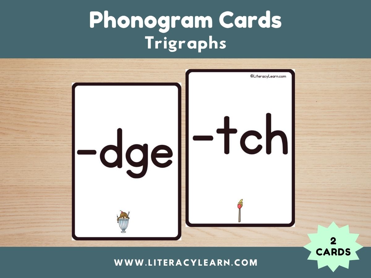 Phonogram Cards: Trigraphs -dge and -tch - Literacy Learn Unlimited