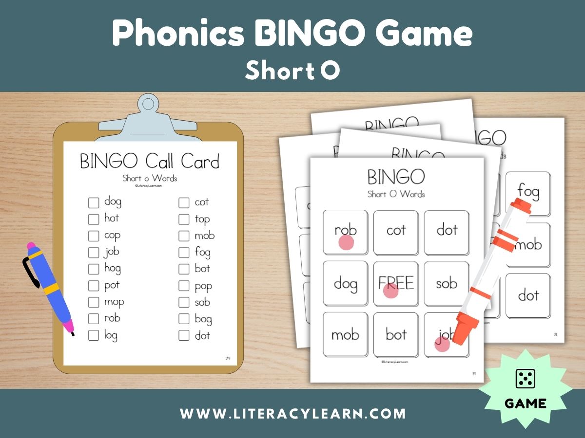 Phonics Bingo: Short O - Literacy Learn Unlimited