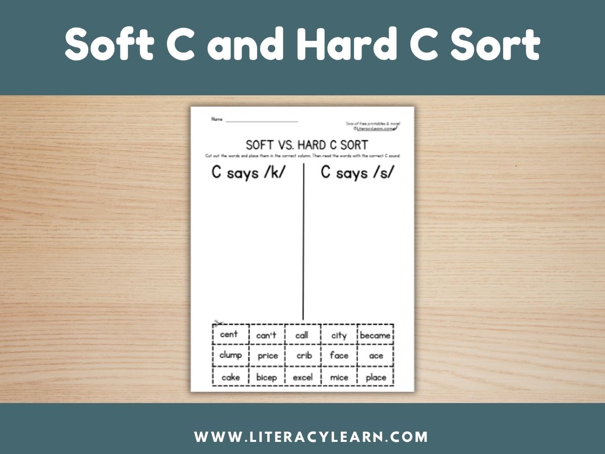 Hard C and Soft C Sort - Literacy Learn Unlimited