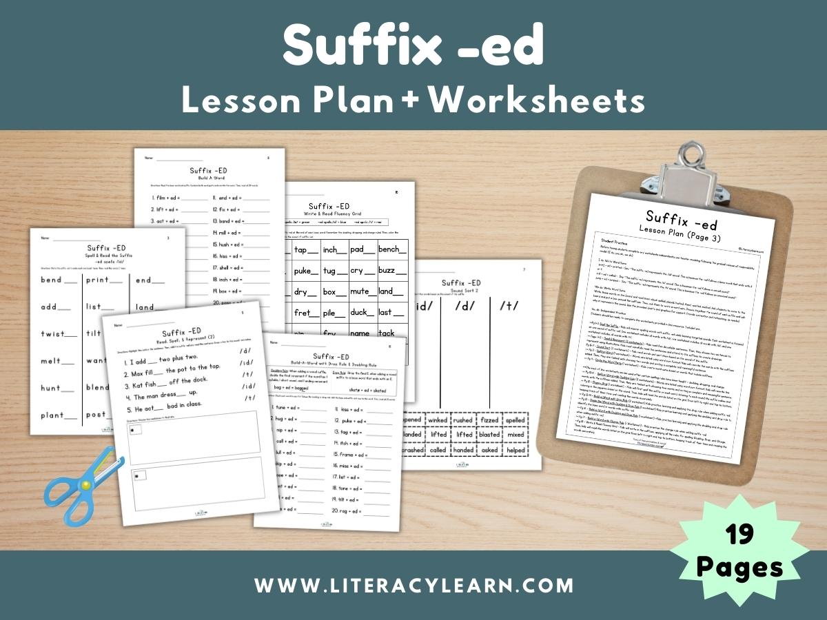Suffix -ED Lesson Plan + Worksheets - Literacy Learn Unlimited