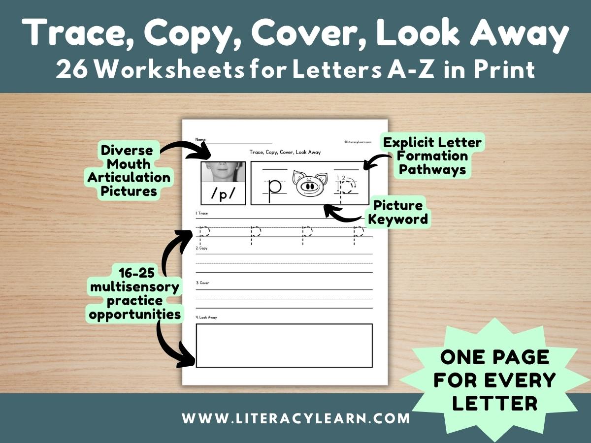 Trace, Copy, Cover, Look-Away: A-Z (Print Version) - Literacy Learn ...