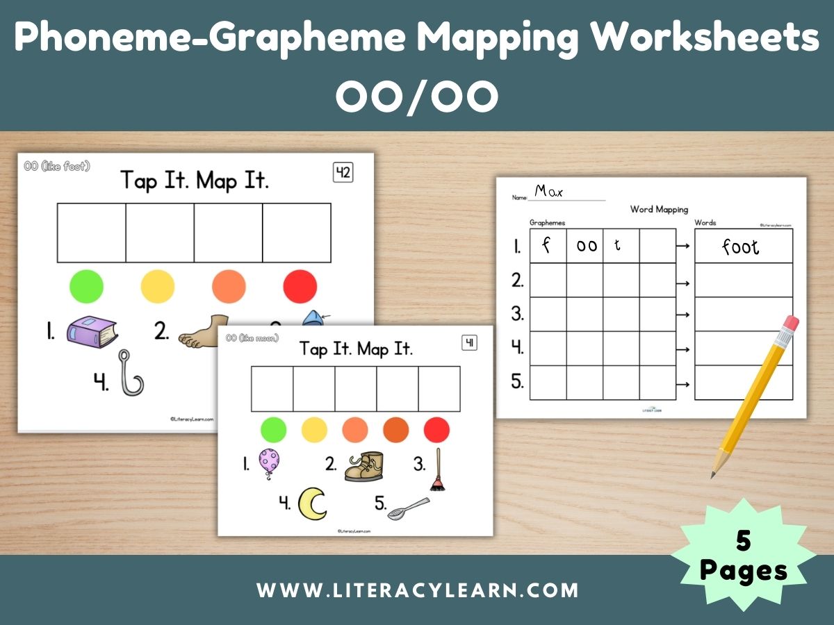 Phoneme-Grapheme Mapping Worksheets: Vowel Team OO - Literacy Learn ...