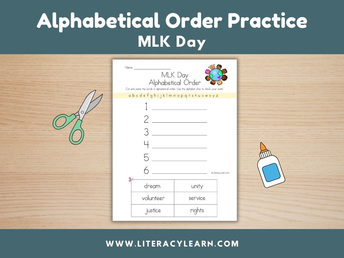 MLK Day Alphabetical Order Worksheet - Literacy Learn Unlimited