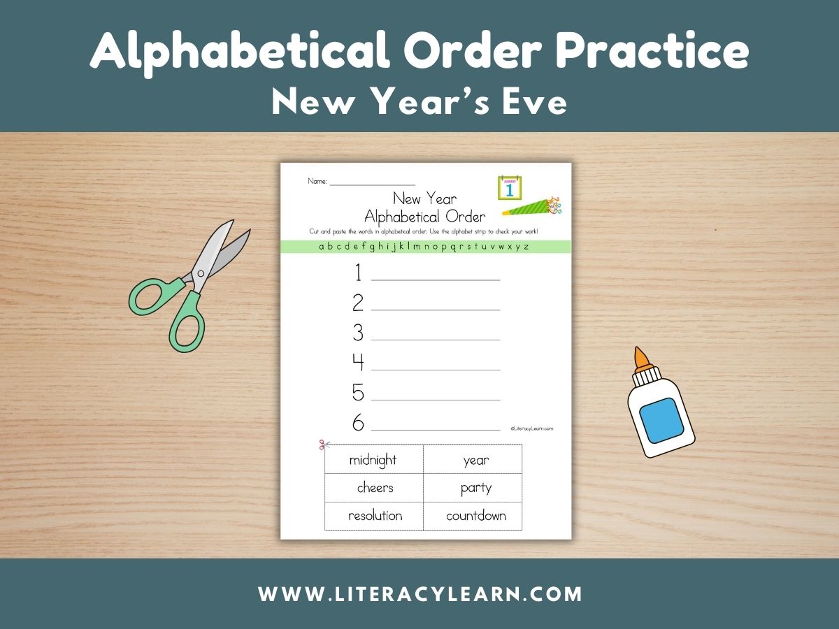 New Year's Alphabetical Order Worksheet - Literacy Learn Unlimited