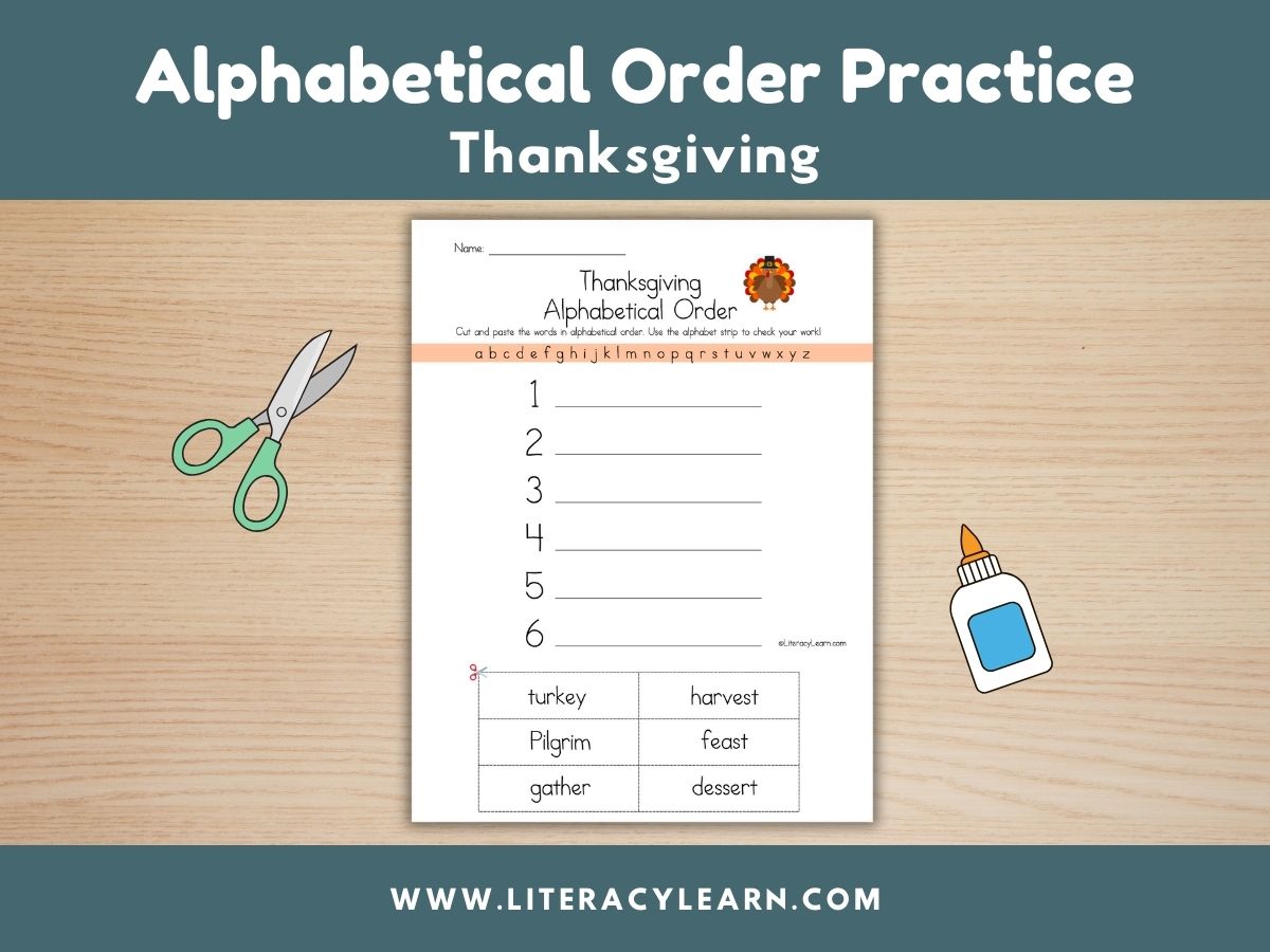 Thanksgiving Alphabetical Order Worksheet - Literacy Learn Unlimited