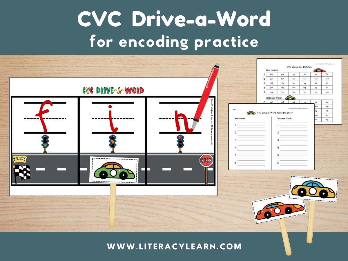 CVC Drive-A-Word Encoding Practice - Literacy Learn Unlimited