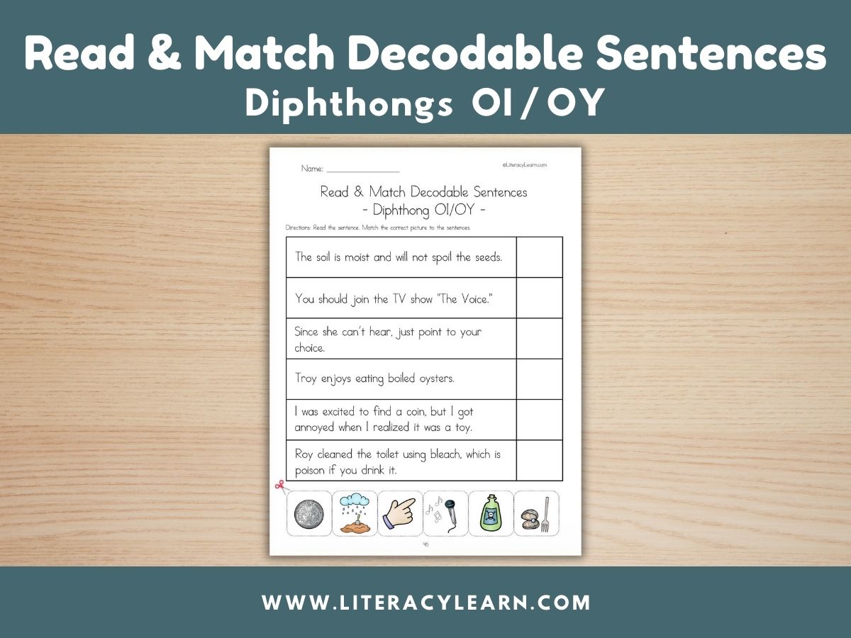 Decodable Sentences Read & Match: OI/OY - Literacy Learn Unlimited