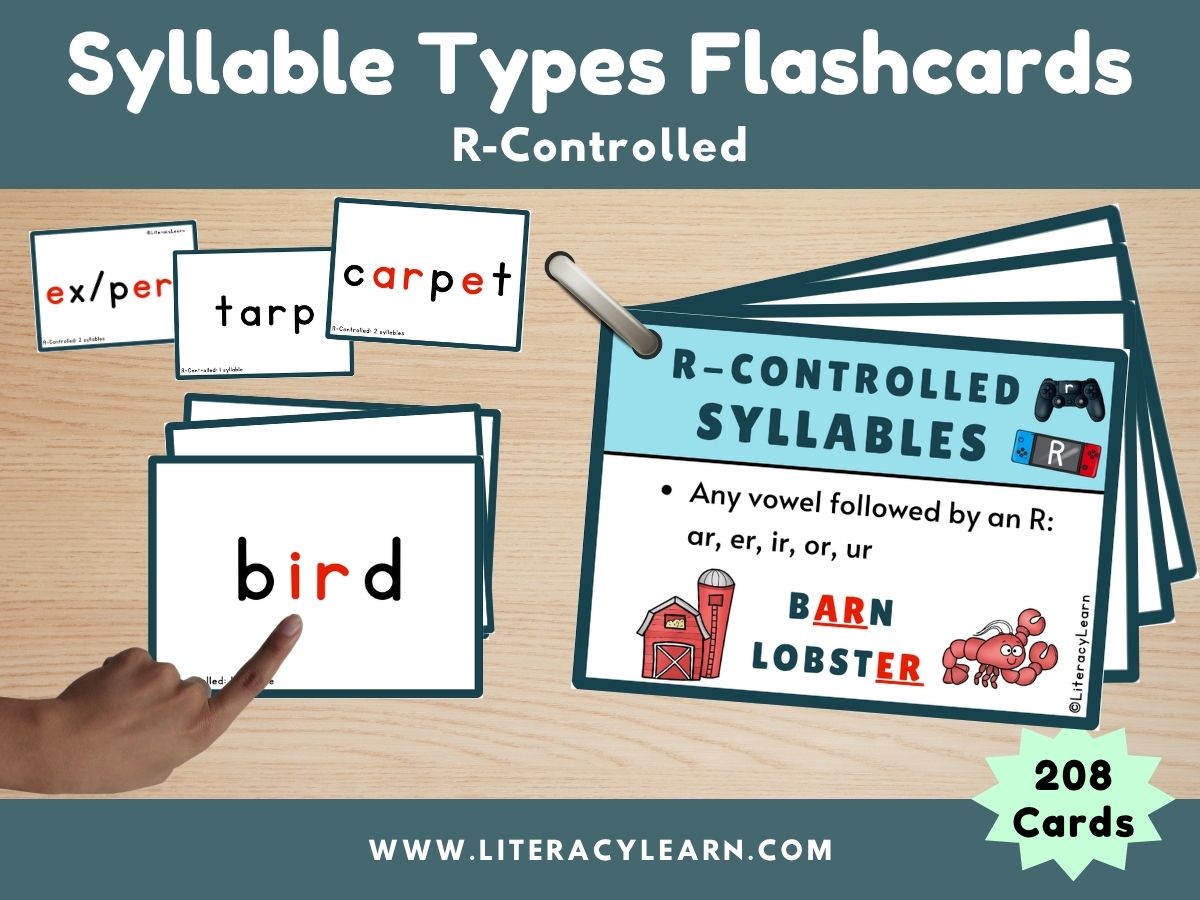 Syllable Types Flashcards: R-Controlled Syllables - Literacy Learn ...