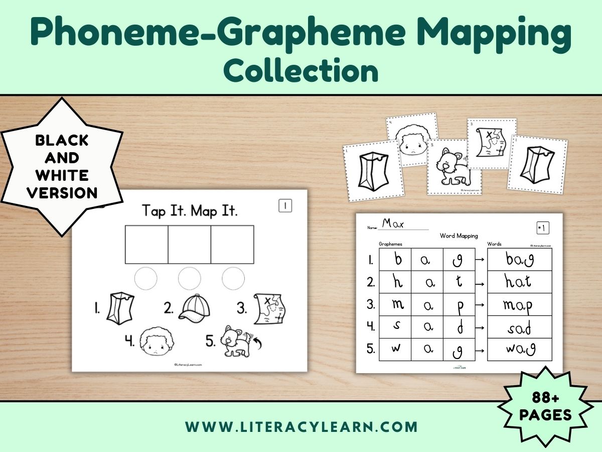 Phoneme-Grapheme Mapping Collection: Black & White - Literacy Learn ...