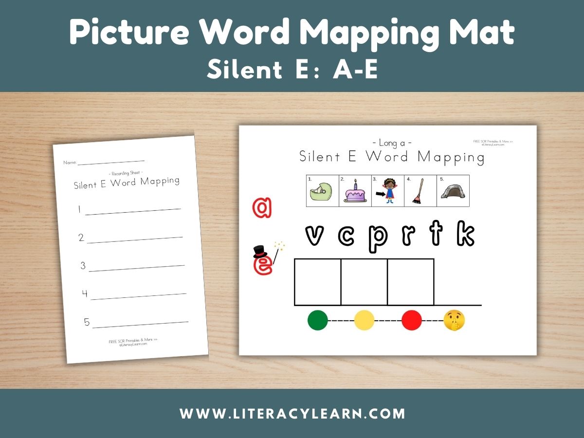 Silent e (VCe) Picture Word Mapping Mat: A-E - Literacy Learn Unlimited
