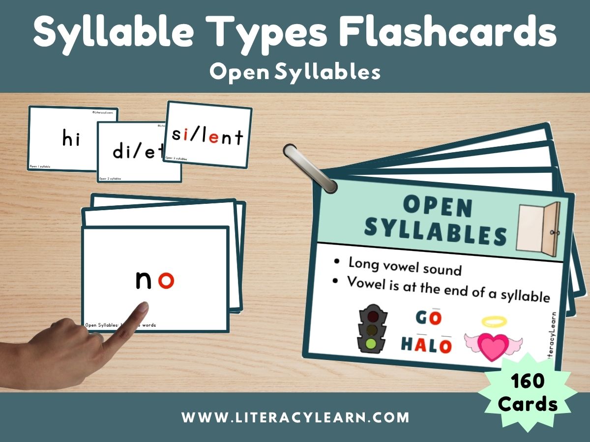 Syllable Types Flashcards: Open Syllables - Literacy Learn Unlimited