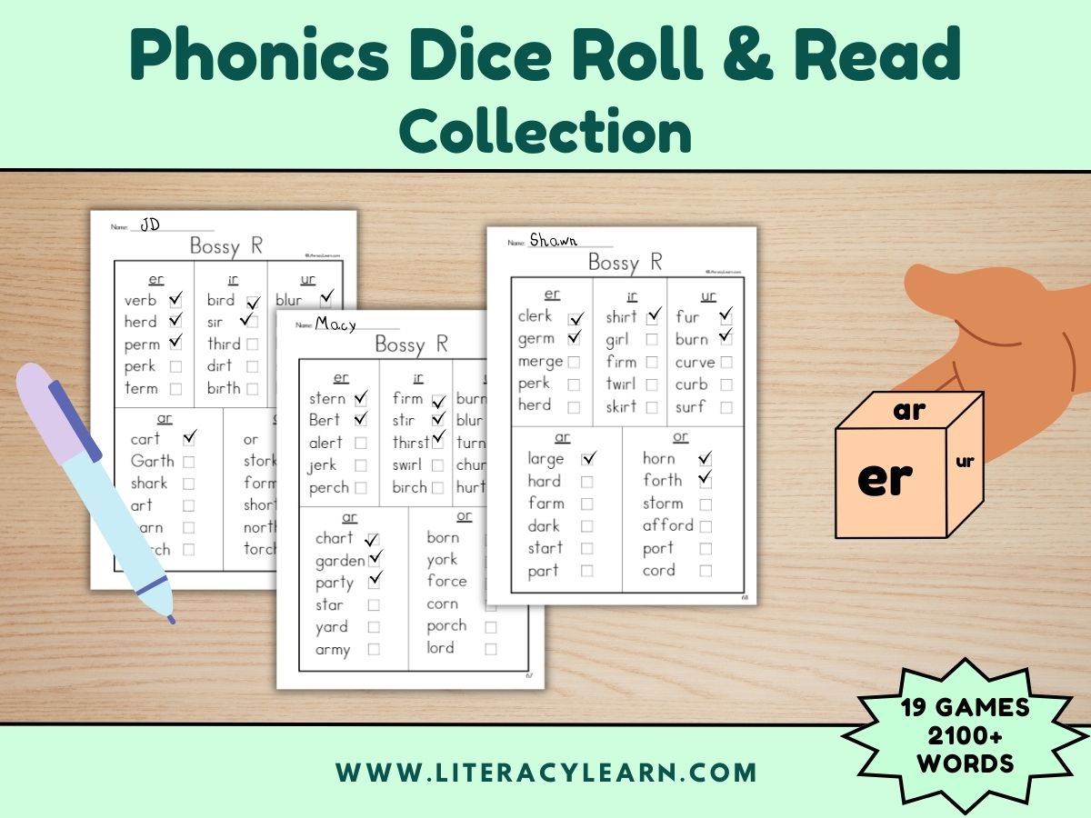 Phonics Dice Roll & Read Games Collection - Literacy Learn Unlimited