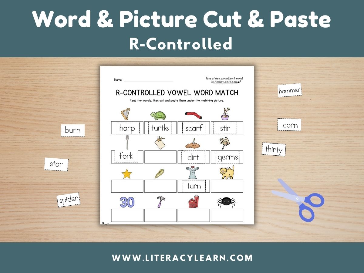 R-Controlled Word and Picture Cut & Paste - Literacy Learn Unlimited