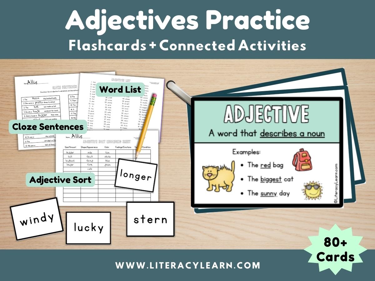 Adjective Flashcards: 80+ Flashcards with Extension Activities ...