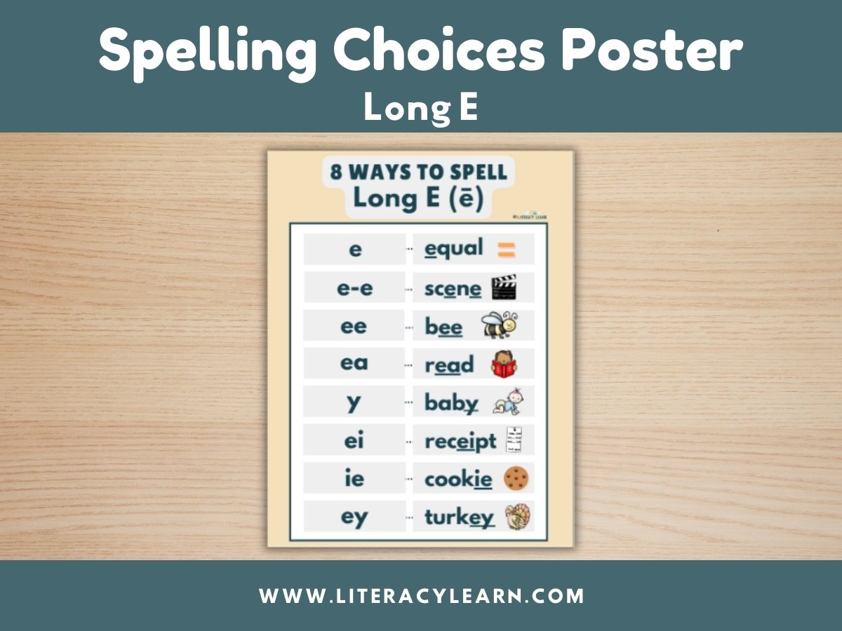 Spelling Choices Poster: Long E - Literacy Learn Unlimited