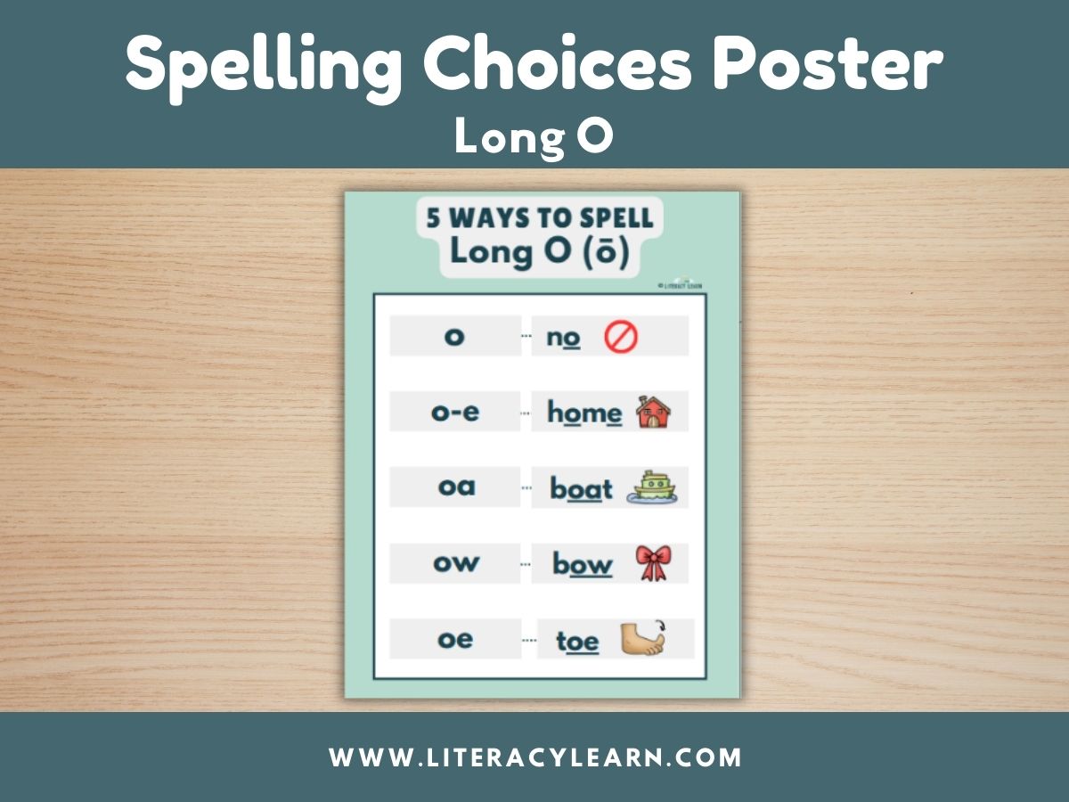 Spelling Choices Poster: Long O - Literacy Learn Unlimited